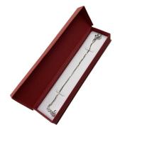China Red Paper Jewelry Gift Boxes With Gold Foil Logo Velvet Insert Necklace Packaging for sale