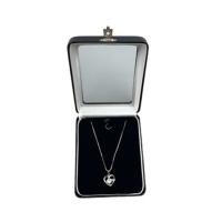 China Latch PU Leather Jewelry Box With Window Satin Cardboard Velvet Insert Necklace Gift Box for sale