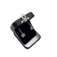 China Earrings Velvet Jewelry Gift Boxes PU Leather Latch With Window Cardboard Insert for sale