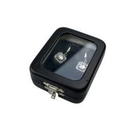 China Earrings Velvet Jewelry Gift Boxes PU Leather Latch With Window Cardboard Insert for sale