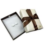 China Jewelry Gift Paper Hat Boxes With Ribbon Foam Cardboard Velvet Insert Necklace Display for sale