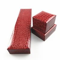 China Red Stone Pattern Paper Jewelry Gift Boxes Removable Velvet Insert Custom For Bracelet Packaging for sale