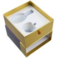 China Shining Glossy Cosmetic Packaging Box Drawer Slide EVA Foam Insert Custom CMYK Printing for sale
