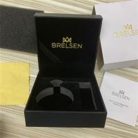 China Black Watch Gift Box With Paper Card Glass Leather Paper Foam Velvet Insert for sale