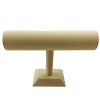 China Beige Velvet Necklace Jewelry Display Stand Handmade Customize 1 Tier for sale