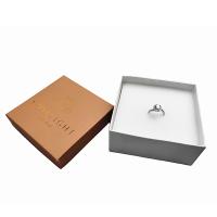 China Staylish Printed Paper Jewelry Ring Box Orange White Foil Stamping Logo for sale