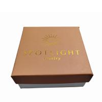 China Staylish Printed Paper Jewelry Ring Box Orange White Foil Stamping Logo for sale
