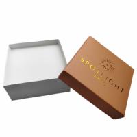 China Staylish Printed Paper Jewelry Ring Box Orange White Foil Stamping Logo for sale
