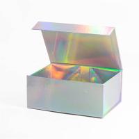 China Pendant Holographic Paper Box Silver Magnetic Closure Folded Packaging Box for sale