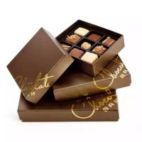 China Factory Oem Chocolate Gift Box Customize Printing Paper Plastic Tray Inside With Ribbons for sale