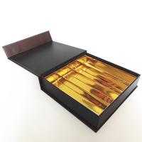 China Popular Designed Chocolate Packaging Box Brown Coated Paper Matt Lamination Gold Card Paper Insert With Magnetic Closure for sale
