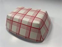 China FSC Red And White Paper Food Trays Cardboard Takeaway Trays For Bakery for sale