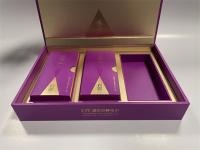 China Rectangle Gift Wrapping Box Purple Custom Magnetic Closure Box for sale