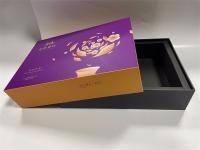 China Top And Bottom Rigid Gift Box Purple Magnetic Box Packaging for sale
