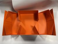 China Orange Collapsible Paper Box CMYK Rectangular Cardboard Box With Lid for sale