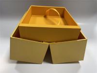 China CMYK / Pantone Printing Folding Paper Boxes Yellow Rectangle Cardboard Box for sale