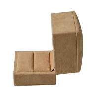 China khaki Plastic Velvet Jewelry Gift Boxes Mini Ring Packaging Boxes Customized for sale