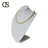China Leather White Necklace Jewelry Display Stand MDF cover customized Size for sale