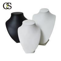 China Leather White Necklace Jewelry Display Stand MDF cover customized Size for sale