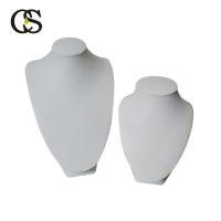 China Leather White Necklace Jewelry Display Stand MDF cover customized Size for sale