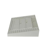 China MDF White Leather Personalized Jewelry Tray Trapezoid Necklace Tray Organizer for sale