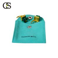 China Earring Bracelet Velvet Jewelry Pouch Blue customized With Button for sale