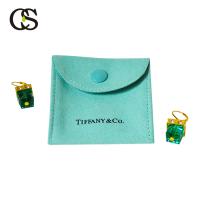 China Earring Bracelet Velvet Jewelry Pouch Blue customized With Button for sale
