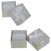 China White Ribbon Mini Cardboard Gift Boxes Pantone Printing For Jewelry Packaging for sale