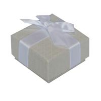 China White Ribbon Mini Cardboard Gift Boxes Pantone Printing For Jewelry Packaging for sale