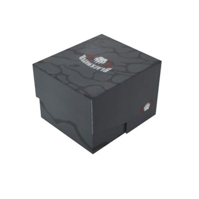 China Customized Velvet Watch Case MDF Grey Black Pantone Printing Decoration for sale