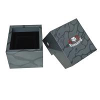 China Customized Velvet Watch Case MDF Grey Black Pantone Printing Decoration for sale