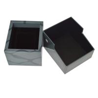China Customized Velvet Watch Case MDF Grey Black Pantone Printing Decoration for sale