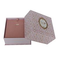 China Necklace Gift Pink Leather Jewelry Box Square Mini Cardboard for sale