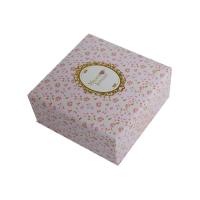 China Necklace Gift Pink Leather Jewelry Box Square Mini Cardboard for sale