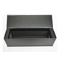 China Matte Black Magnetic Flap Gift Box EVA Insert Wine Bottle Box Packaging for sale