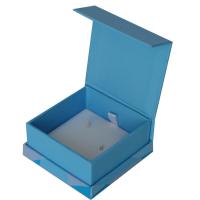 China Blue Recycled Paper Gift Box Ring Pendant Earring Printed Jewelry Box for sale