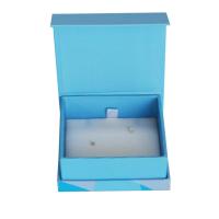China Blue Recycled Paper Gift Box Ring Pendant Earring Printed Jewelry Box for sale