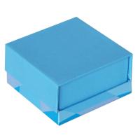 China Blue Recycled Paper Gift Box Ring Pendant Earring Printed Jewelry Box for sale
