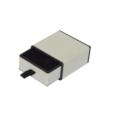 China Simple Drawer Cardboard White Paper Gift Box Ring Earring Pendant Jewel Black Insert for sale
