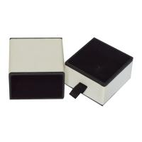 China Simple Drawer Cardboard White Paper Gift Box Ring Earring Pendant Jewel Black Insert for sale