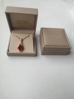 China High-End Private Customization PU Leather Jewelry Box Pendant Necklace Jewelry Case Champagne Colour Gift Packaging for sale