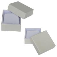 China Sqaure White Cardboard Jewelry Gift Box Velvet Insert For Ring Pendant for sale