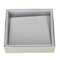 China Sqaure White Cardboard Jewelry Gift Box Velvet Insert For Ring Pendant for sale