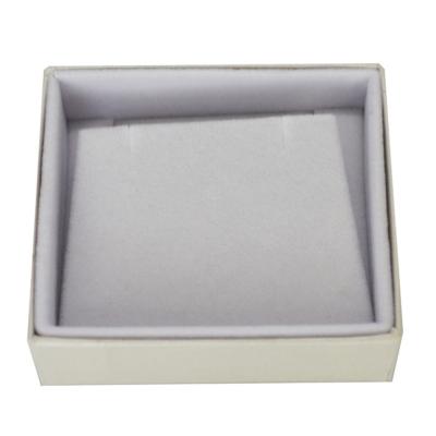 China Sqaure White Cardboard Jewelry Gift Box Velvet Insert For Ring Pendant for sale