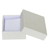 China Sqaure White Cardboard Jewelry Gift Box Velvet Insert For Ring Pendant for sale