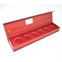 China Magnetic Paper Coin Collection Storage Box Bright Red Print EVA Insert for sale