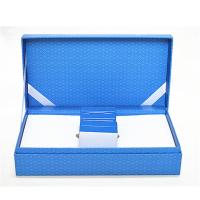 China Sponge Inside Recycled Cardboard Gift Boxes Blue White Book Shaped for sale