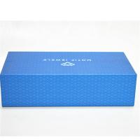 China Sponge Inside Recycled Cardboard Gift Boxes Blue White Book Shaped for sale