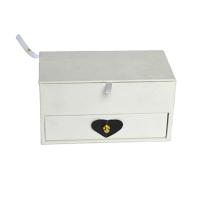 China White Two Drawer Jewelry Box MDF Wooden Coated Necklace Bracelet Drawer Organizer for sale