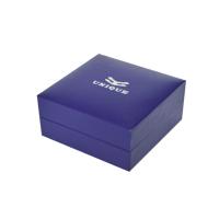 China Ring And Earring Purple Leather Jewelry Box Velvet Insert open flap for sale